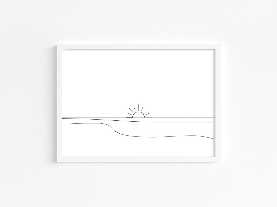 Sunrise | Sunset | Line Drawing | Hand Drawn | Wall Decor | Wall ...