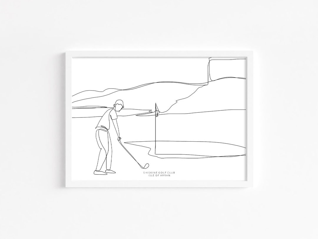 Shiskine Golf Course | Line Print | Line Art | A4 | Isle of Arran - Etsy
