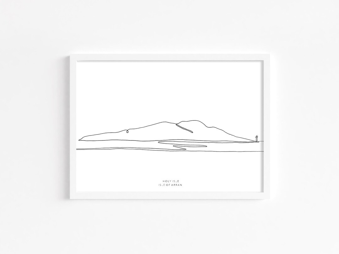 Holy Isle Line Drawing Print | A4 | Line Drawing | Line Print | Wall ...