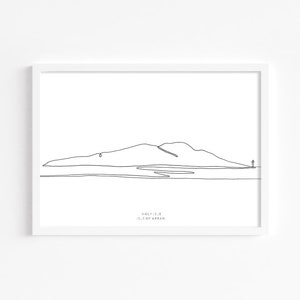 Holy Isle Line Drawing Print | A4 | Line Drawing | Line Print | Wall ...