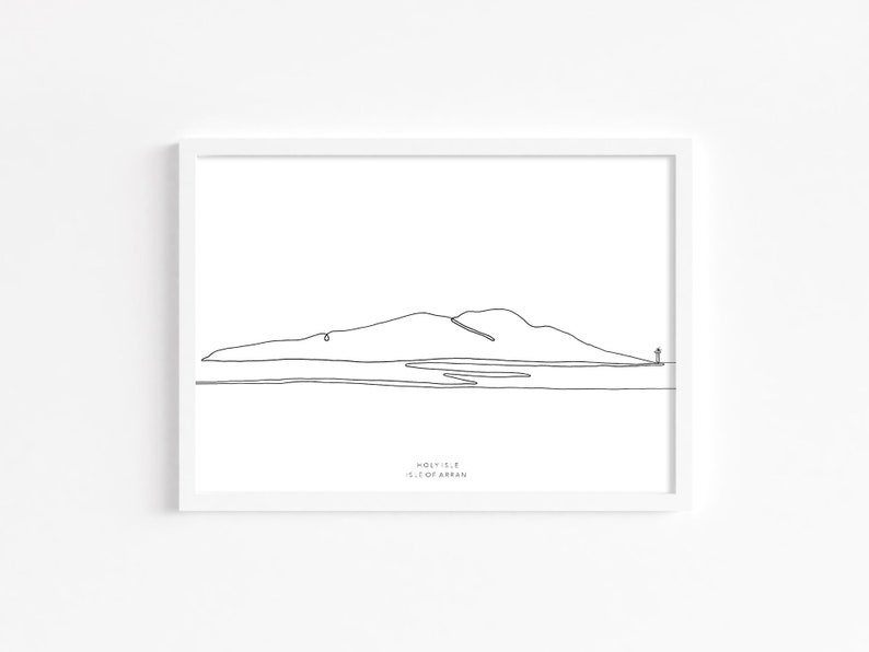 Holy Isle Line Drawing Print | A4 | Line Drawing | Line Print | Wall ...