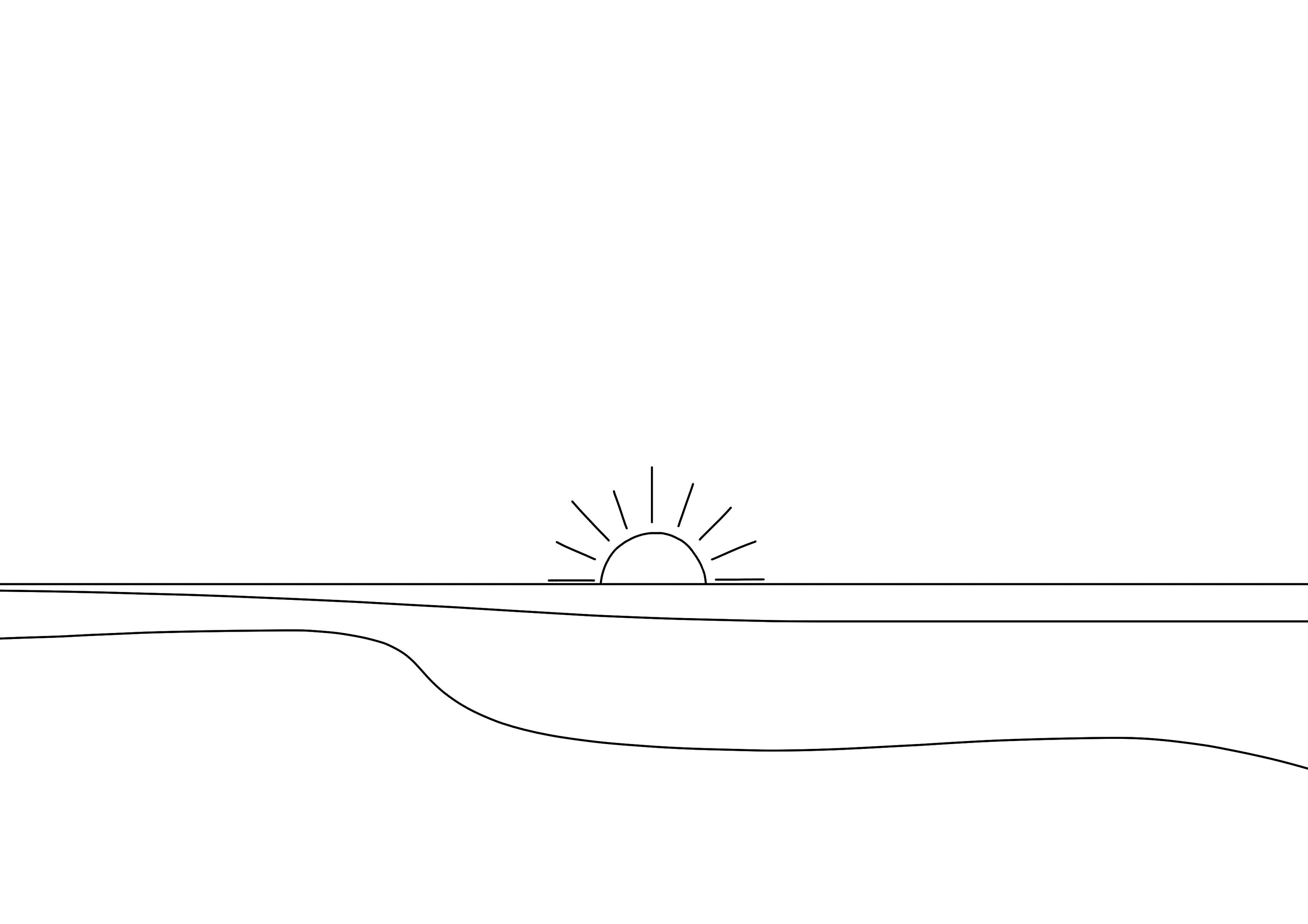 Sunrise | Sunset | Line Drawing | Hand Drawn | Wall Decor | Wall ...