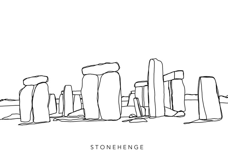 Stonehenge | Line Art | Line Drawing | A4 | Wall Print | Wall Art - Etsy