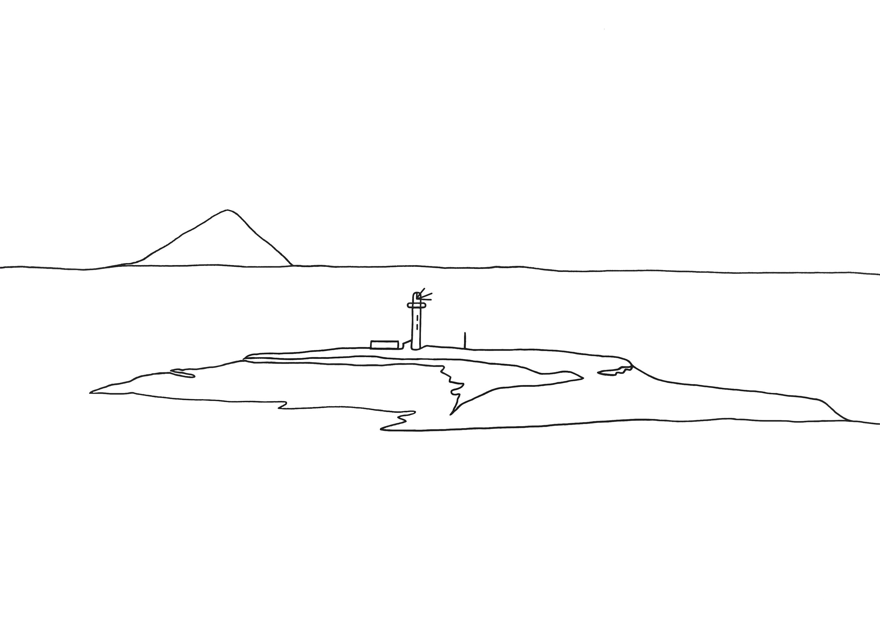 Isle of Arran - Ailsa Craig - Pladda Line Drawing Print | Wall Hanging ...