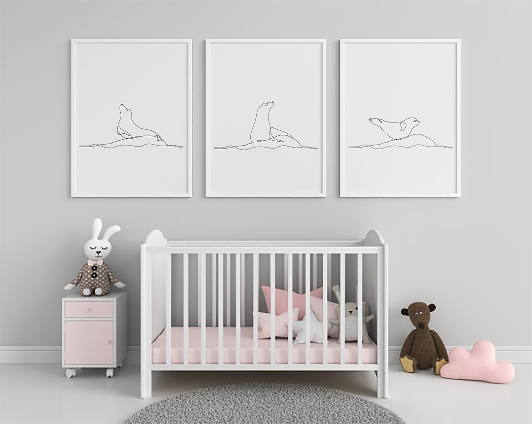 Corrie Seal Line Prints (set of 3), Isle of Arran Coastal Art, Ocean ...