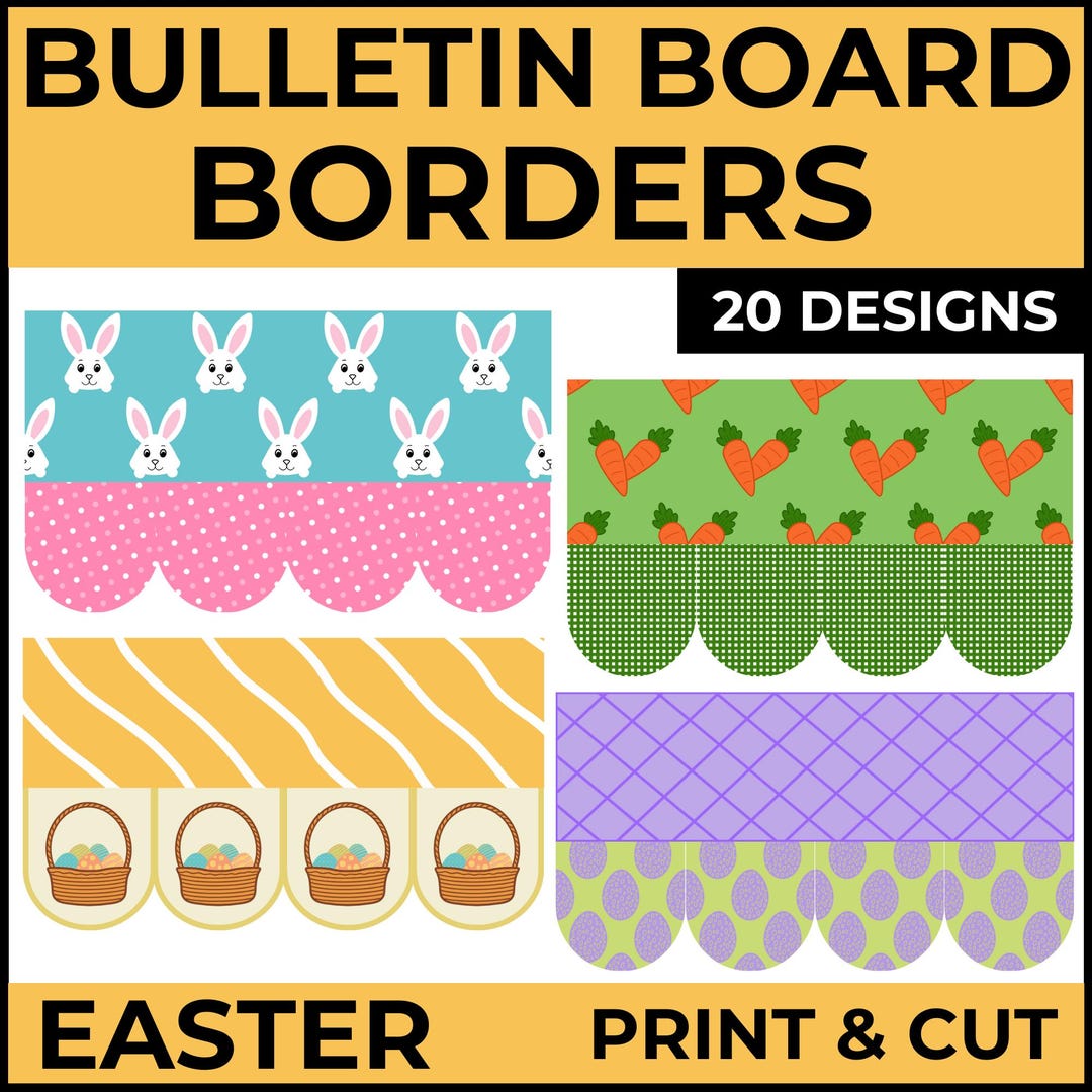 Easter Bulletin Board Borders, Spring Classroom Wall Decor, Easter Eggs ...