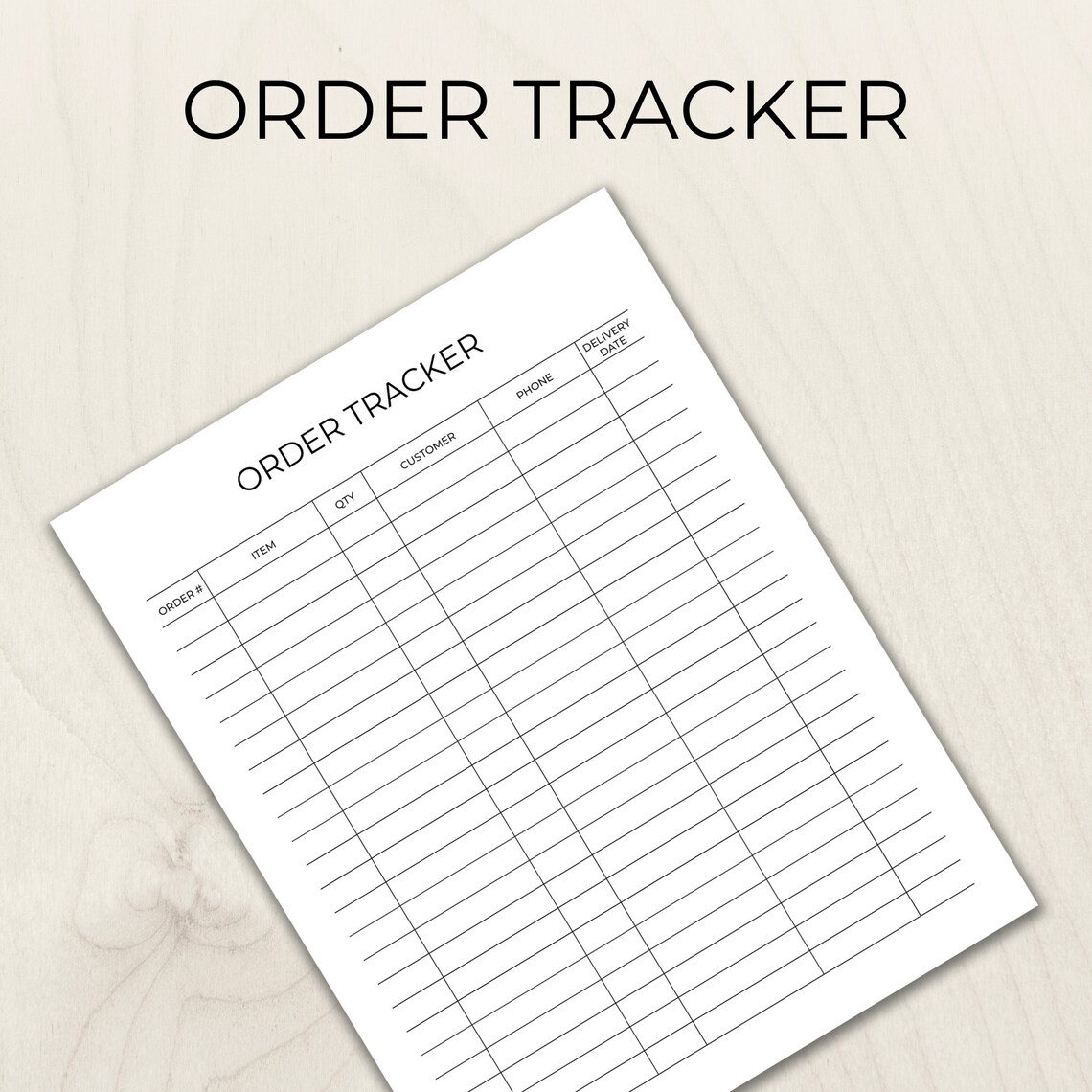 Order Tracker Printable, Fillable Order Form Template, Order Form for ...