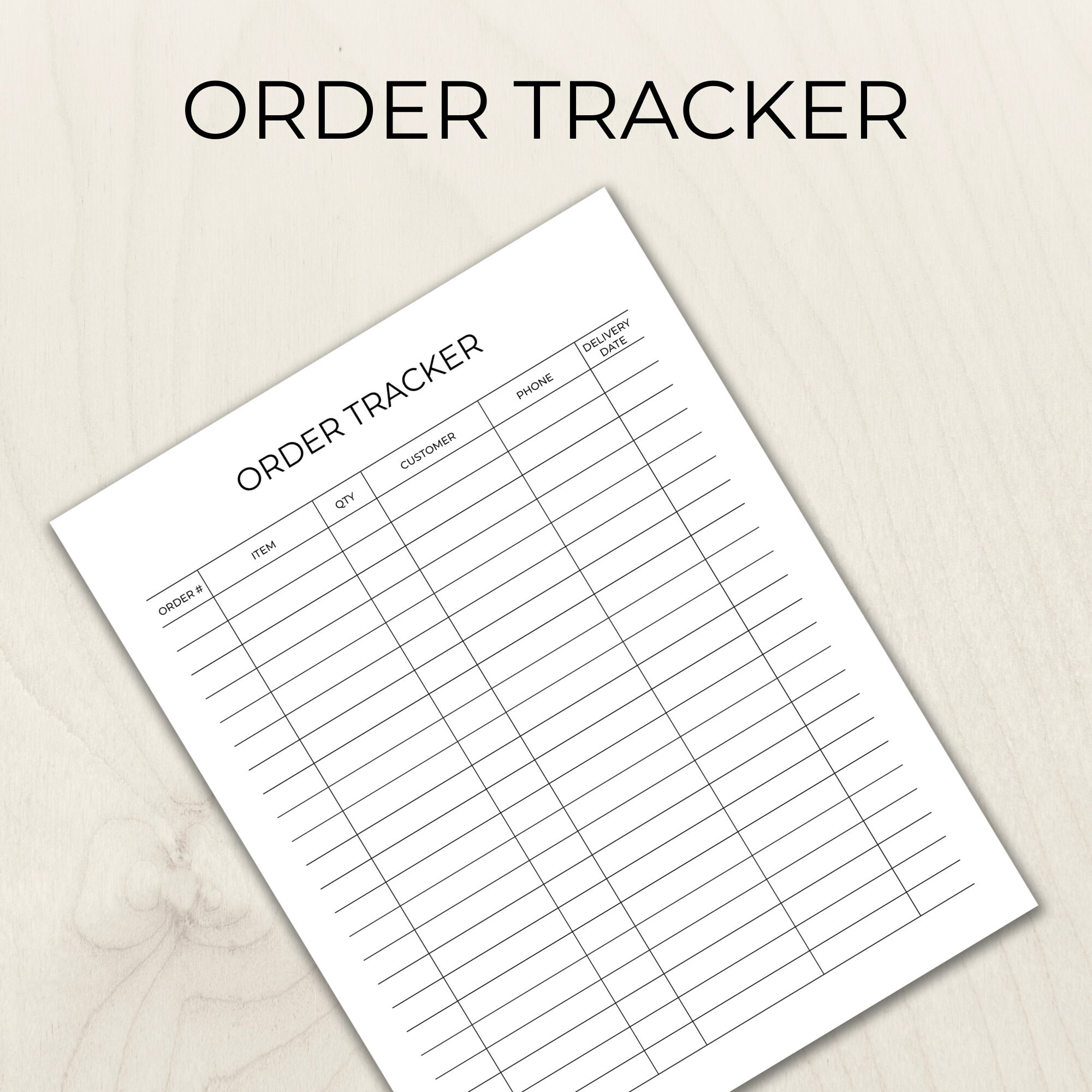 Order Tracker Printable, Fillable Order Form Template, Order Form for ...
