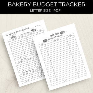 Bakery Budget Tracker Printable, Fillable Monthly Budget Planner ...