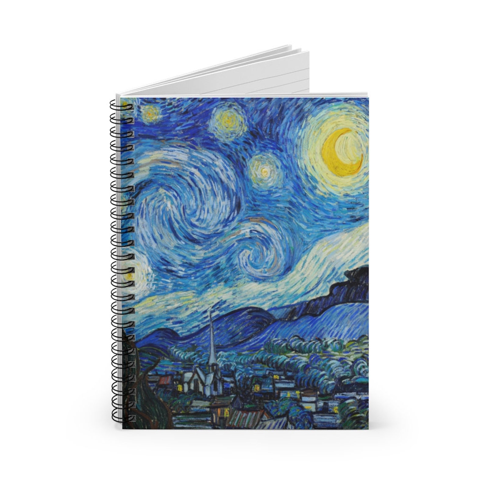 Van Gogh Starry Night Spiral Notebook 118 Pages Ruled | Etsy