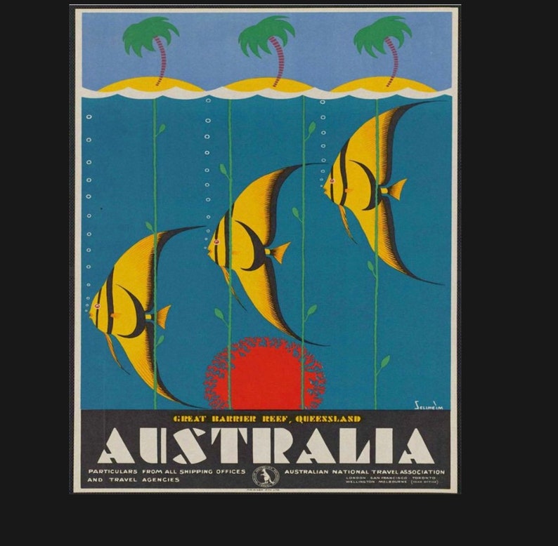 Retro Australian Tourism Sign Sign Plaque, Australia Advert. Retro Wall ...