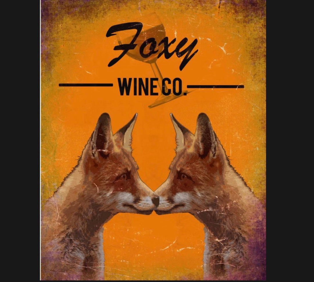 Fox Metal Sign Plaque, Foxy Wine Plaque, Fox Sign. Retro Wall Sign, Bar ...