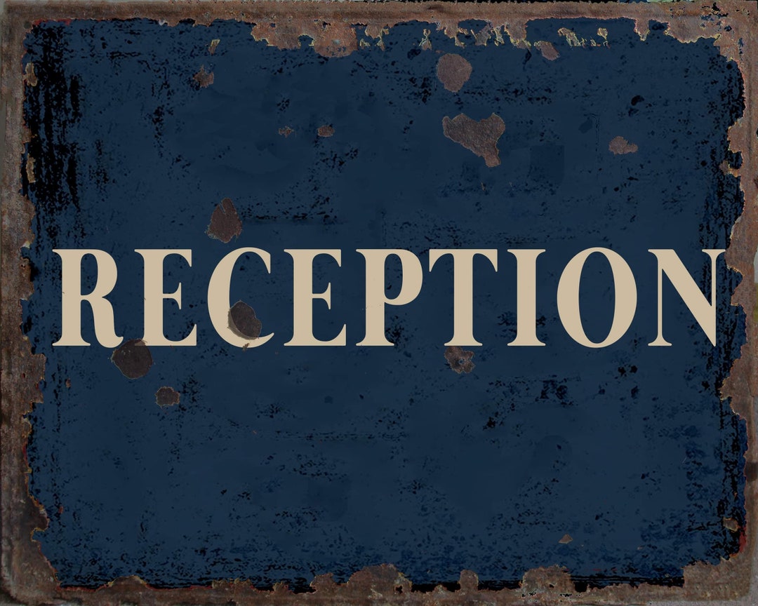 Vintage Reception Metal Sign, Reception Plaque, Reception Retro Wall ...