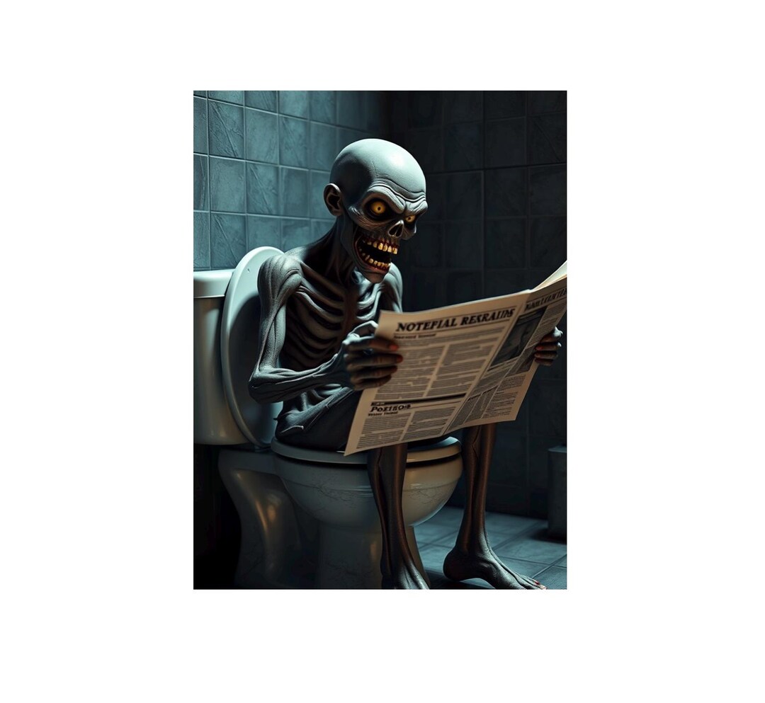 Zombie on the Toilet Metal Sign, Zombie Plaque, Zombie Sign - Etsy