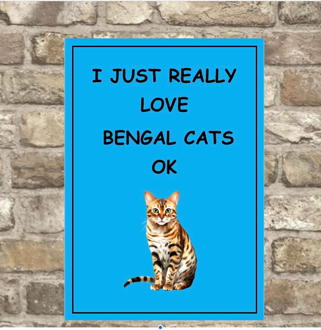 I Love Bengal Cats Sign , Bengal Cats Sign, Bengal Cats Plaque, Bengal ...