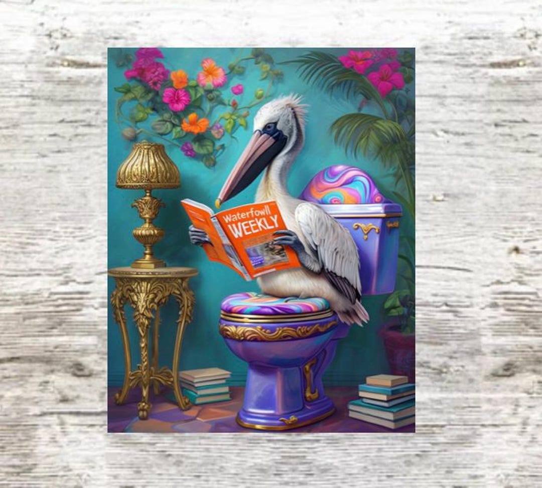 Pelican on the Toilet Metal Sign, Pelican Plaque, Pelican Sign, - Etsy