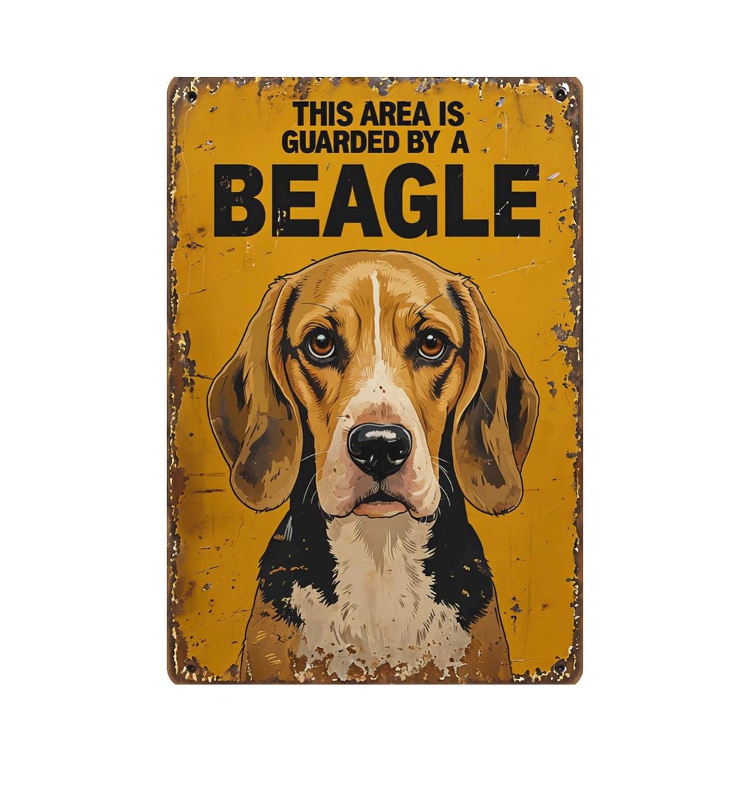 Warning This Area is Guarded by A Beagle Metal Sign, Beagle Security ...