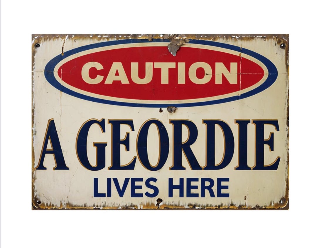 Caution A Geordie Lives Here Metal Sign, Geordie Sign, Geordie Plaque ...