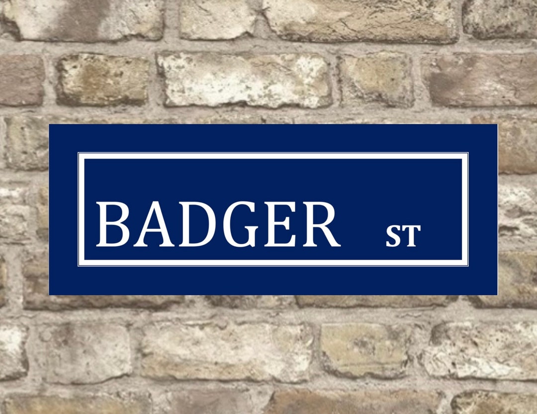 Badger Metal Street Sign , Badger Sign. Badger Plaque, Street Sign - Etsy