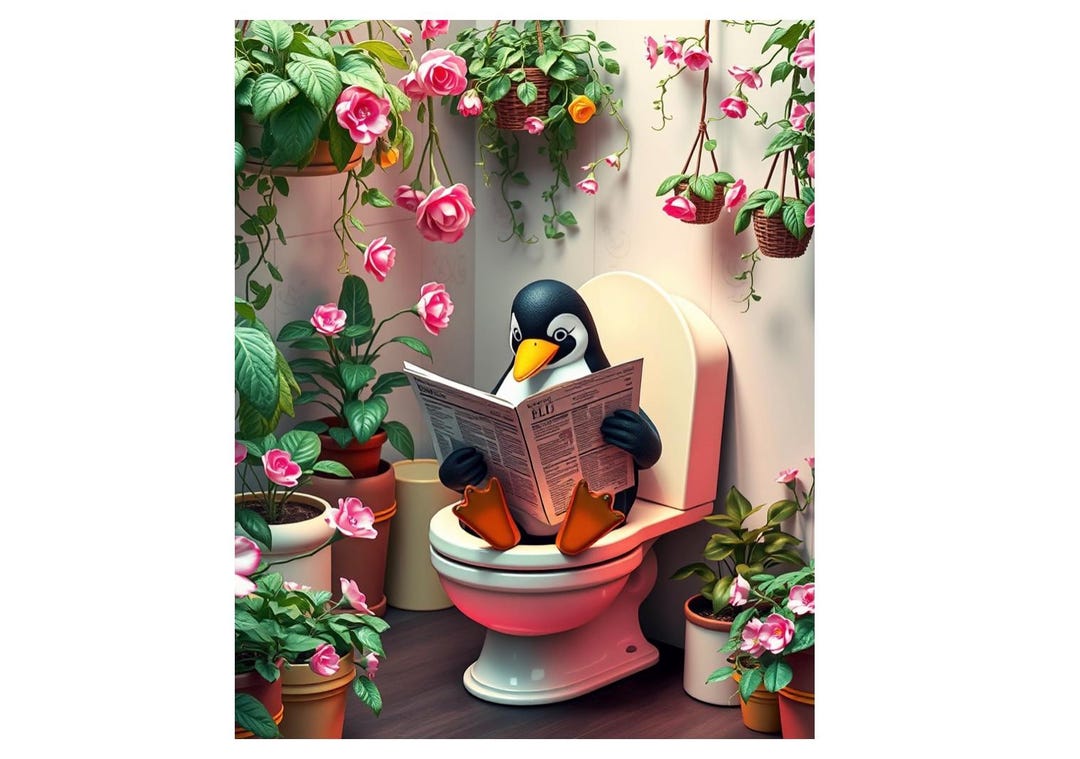 Penguin on the Toilet Metal Sign, Penguin Plaque, Penguin Sign - Etsy