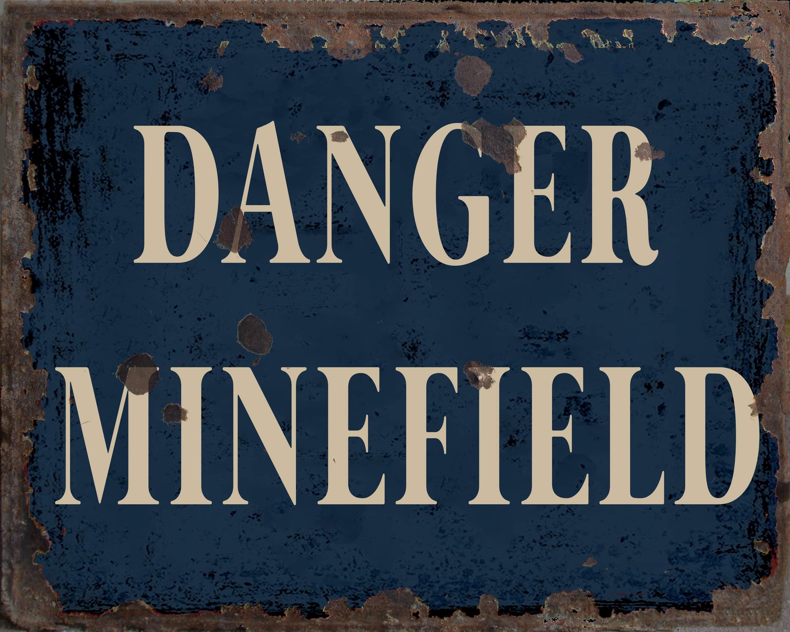 Vintage Danger Minefield Metal Sign Danger Minefield Plaque - Etsy