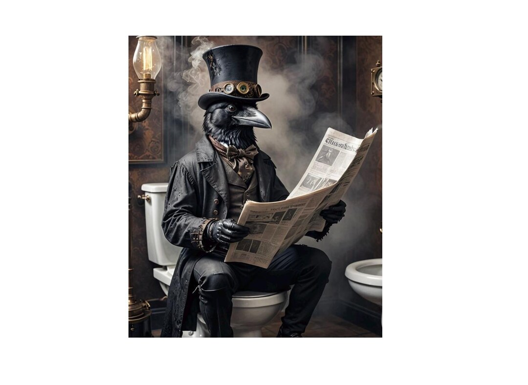 Raven on the Toilet Metal Sign, Raven Plaque, Raven Sign, Gothic Raven ...