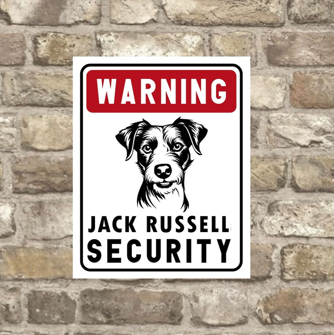 Jack Russell Security Sign, Jack Russell Security Plaque, Jack Russell ...