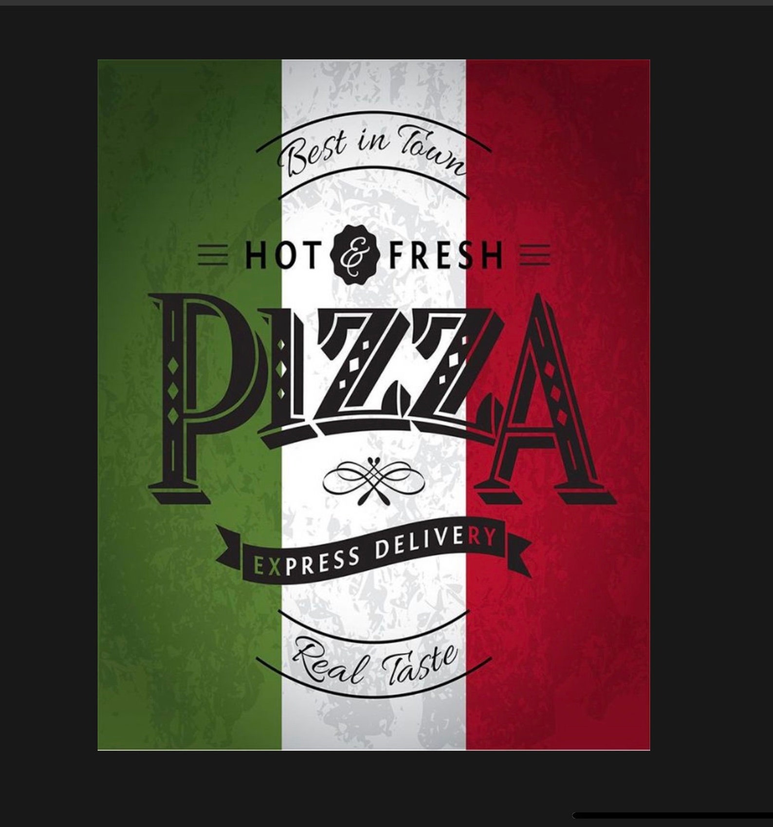 Vintage Fresh Pizza Sign, Kitchen Sign, Vintage Sign. Retro Wall Sign ...
