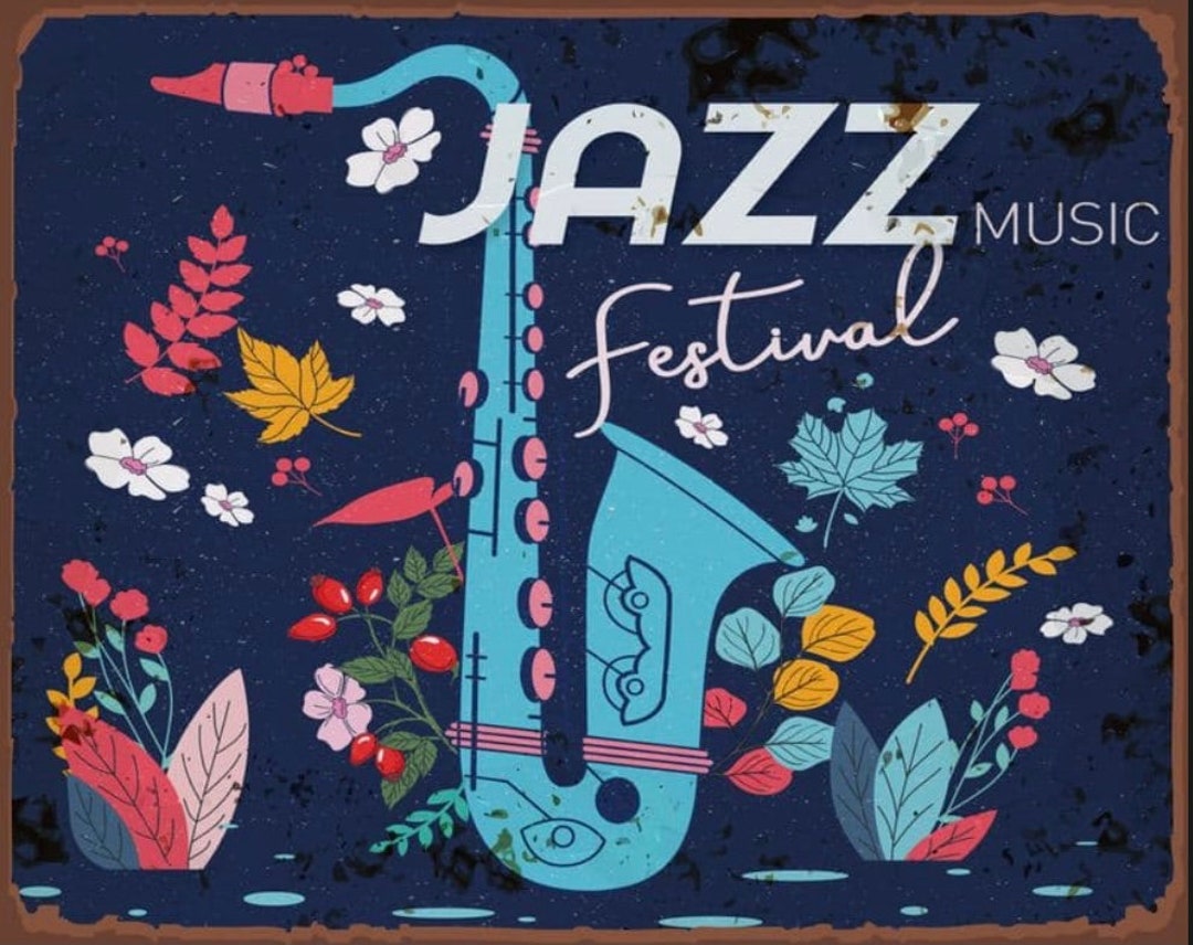 Retro Jazz Festival Sign, Jazz Sign. Retro Wall Sign, Wall Art, Retro ...