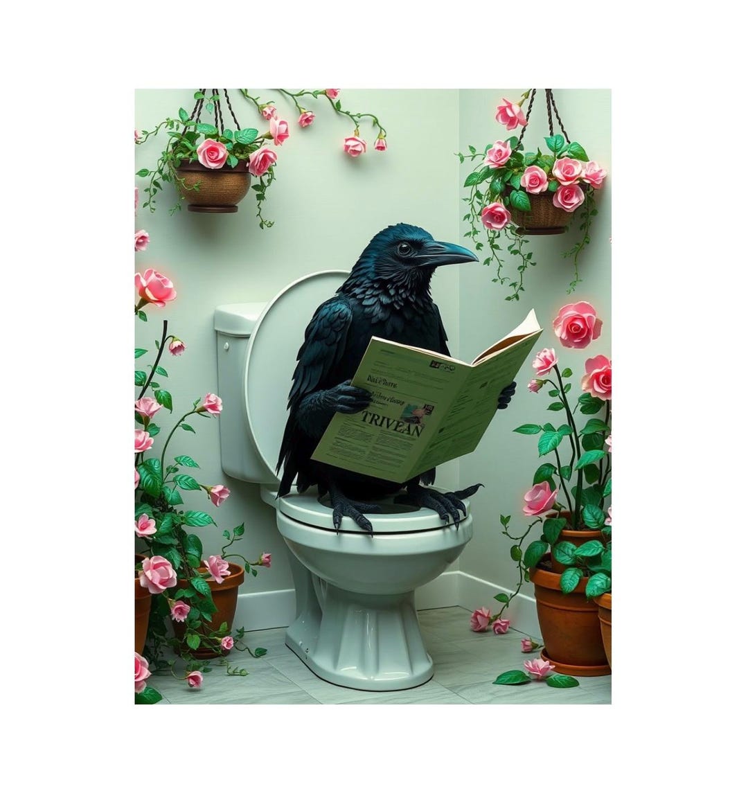 Raven on the Toilet Metal Sign, Raven Plaque, Raven Sign - Etsy