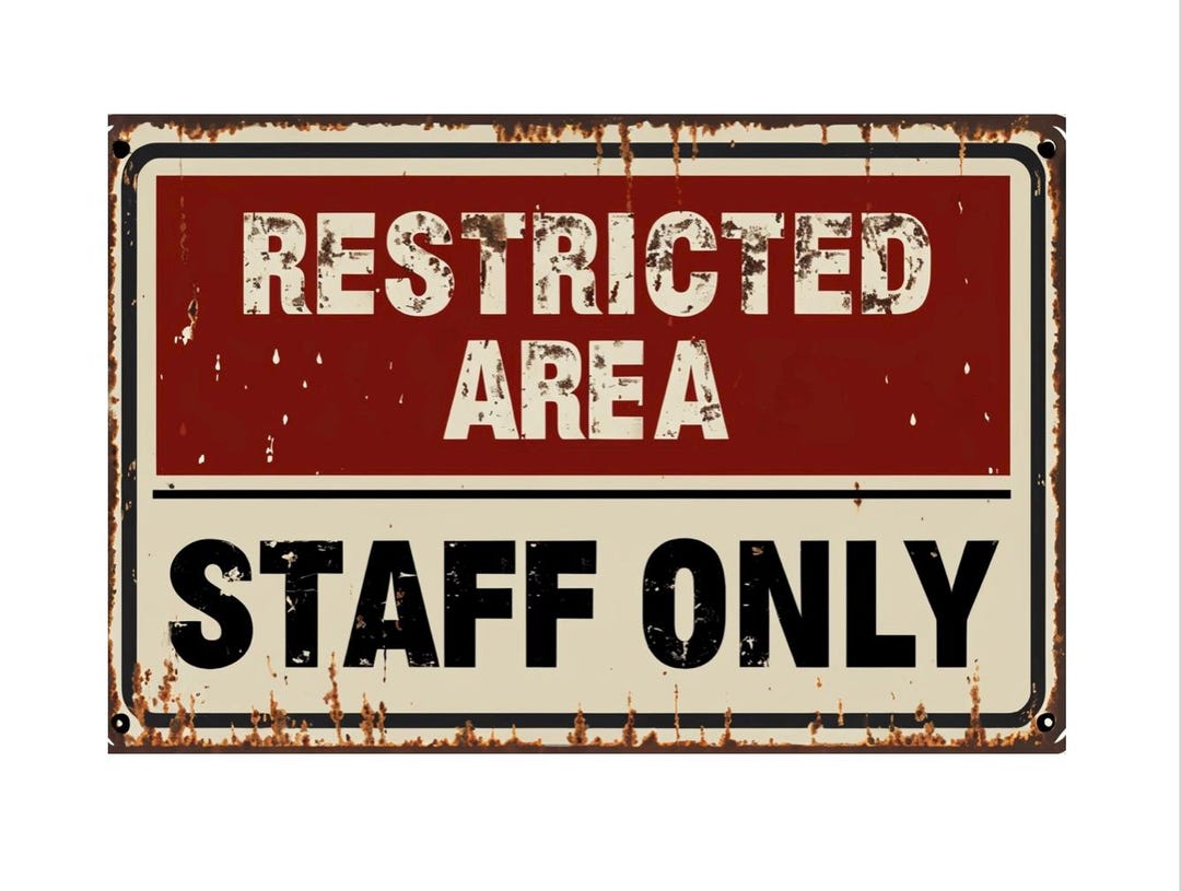 Vintage Restricted Area Staff Only Metal Sign, Staff Only Plaque, Staff ...