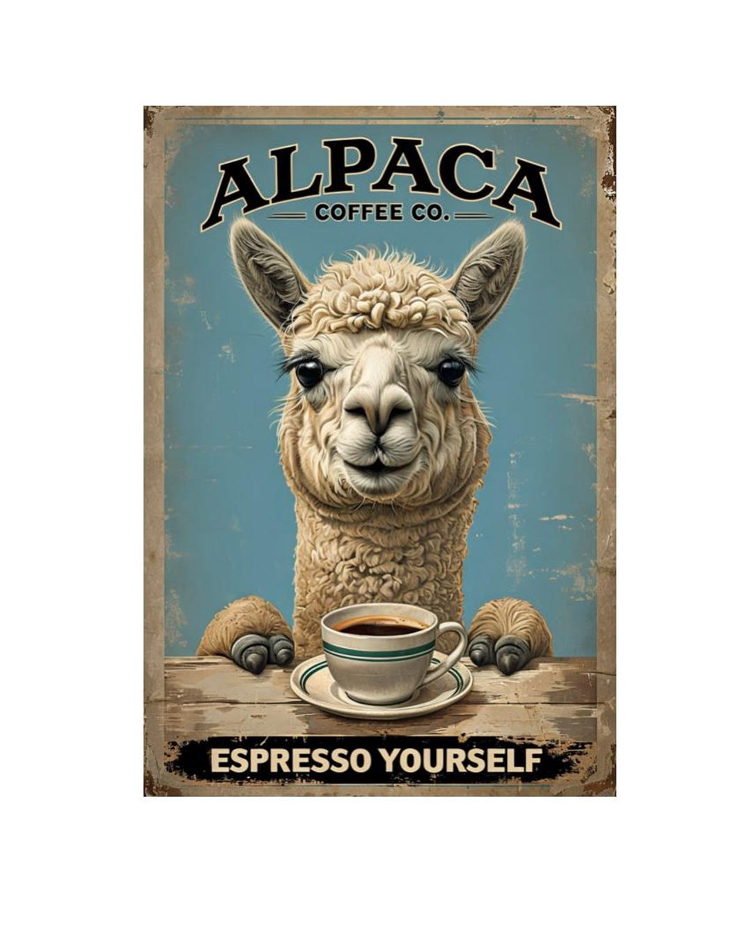 Alpaca Coffee Co Metal Sign, Alpaca Plaque, Coffee Sign, Coffee Plaque ...