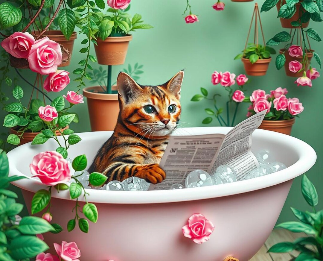 Bengal Cat in the Bath Metal Sign,bengal Cat Plaque, Bengal Cat Sign - Etsy