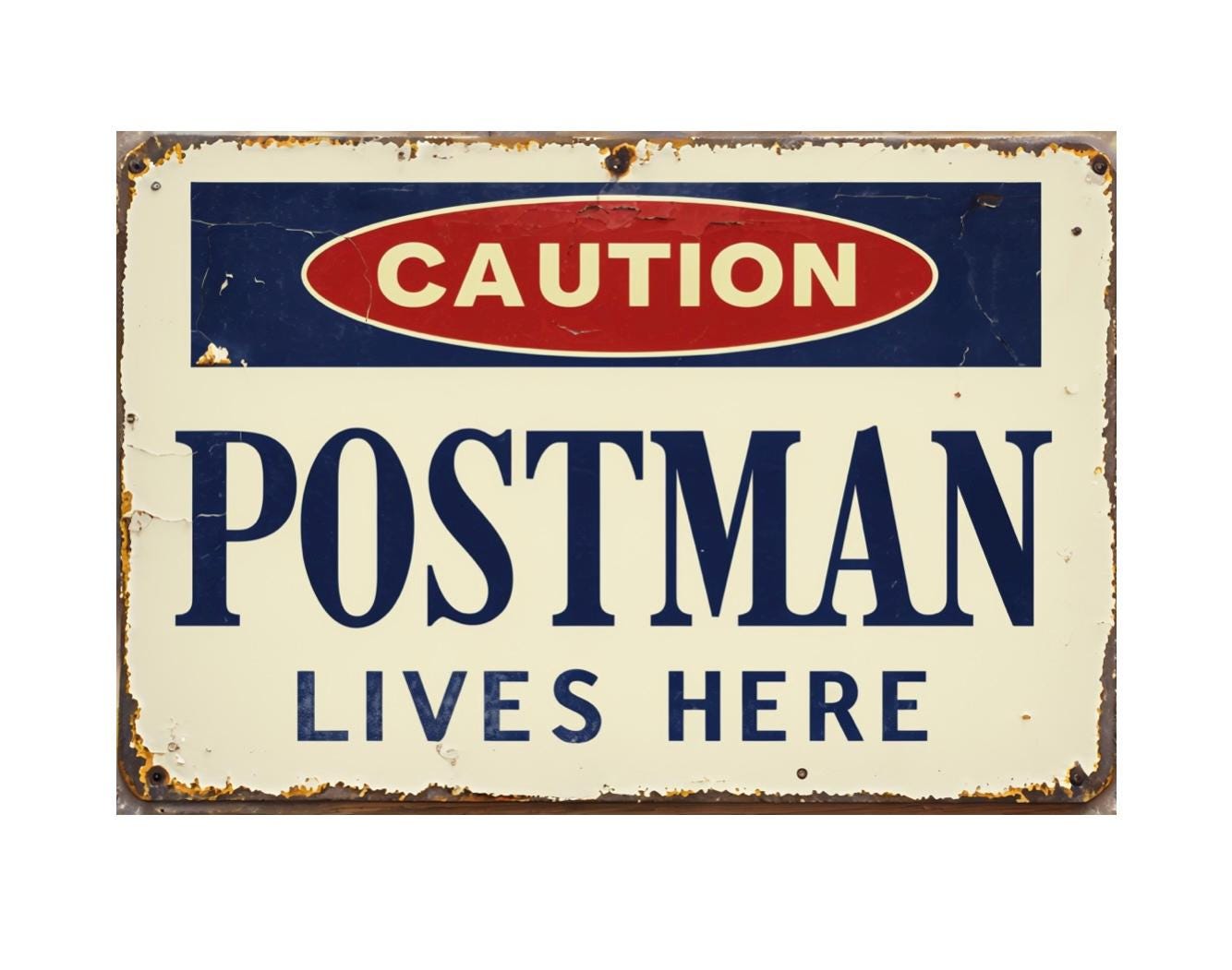 Caution Postman Lives Here Metal Sign, Postman Sign, Postman Plaque - Etsy