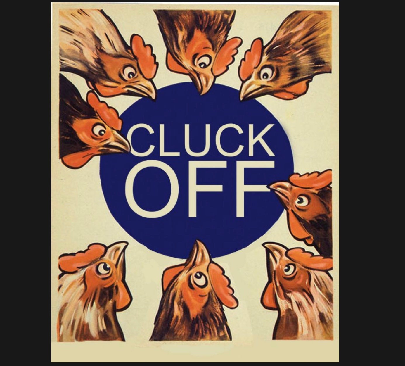 Cluck off Sign, Vintage Chicken Sign Sign. Retro Wall Sign, Wall Art ...