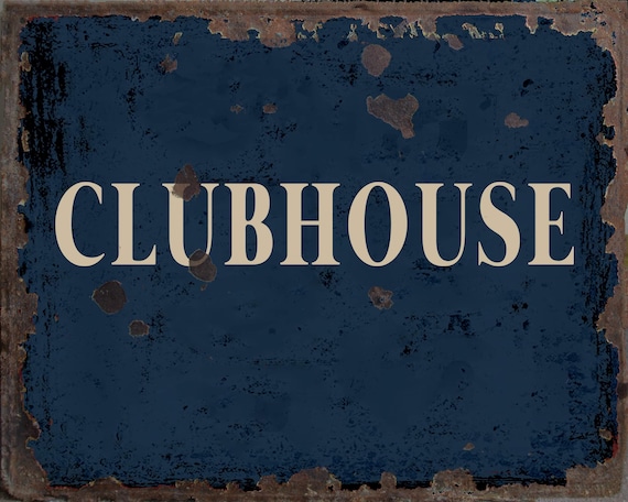 Vintage Clubhouse Sign Clubhouse Plaque Clubhouse Wall Sign - Etsy