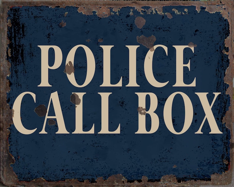 Vintage Police Call Box Metal Sign, Police Call Box Plaque, Police Call ...