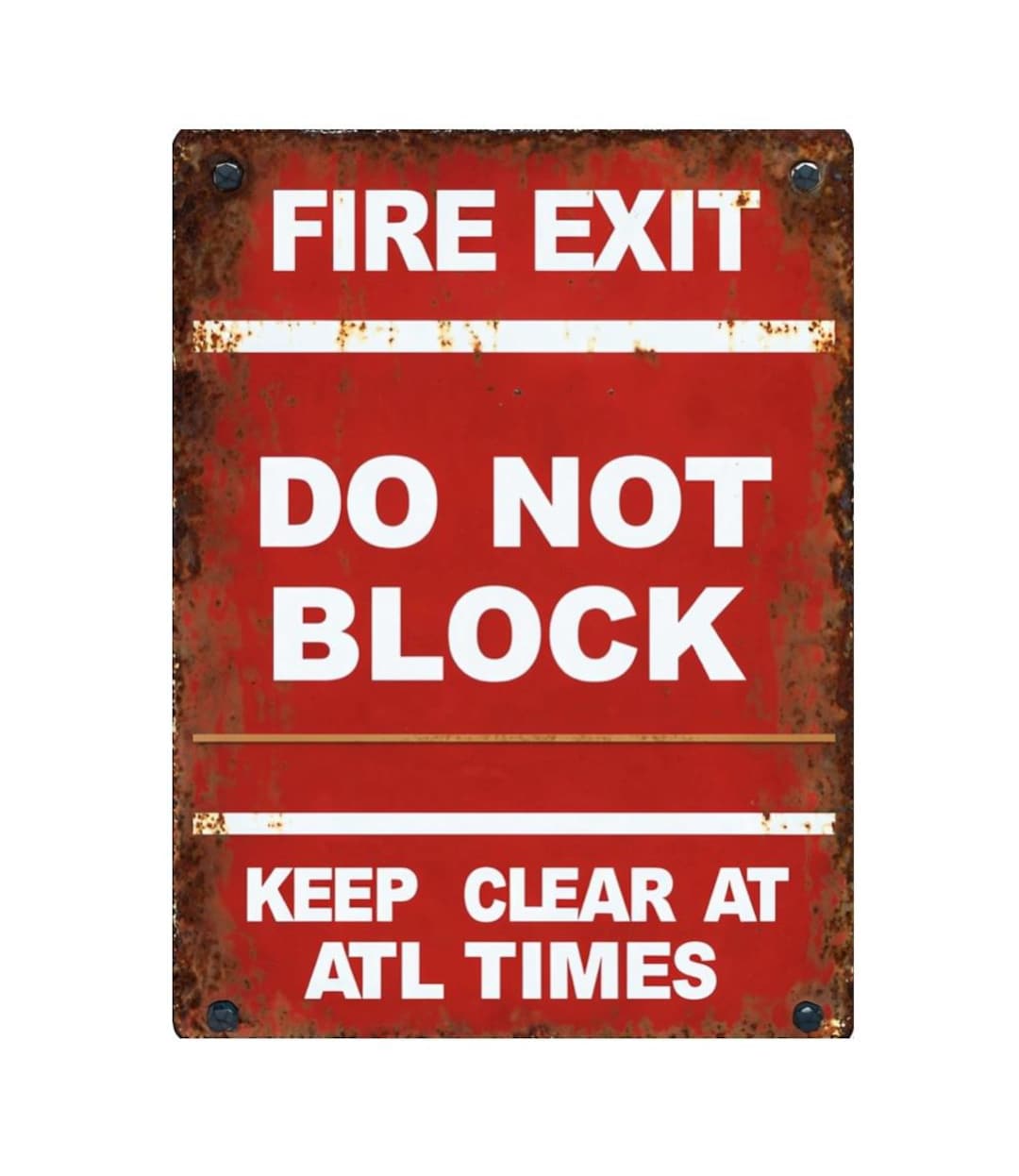 Vintage Fire Exit Do Not Block Sign, Fire Exit Plaque, Fire Exit Wall ...