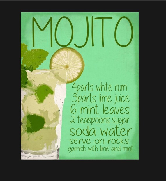 Vintage Mojito Cocktail Sign Drink sign vintage sign. Retro | Etsy