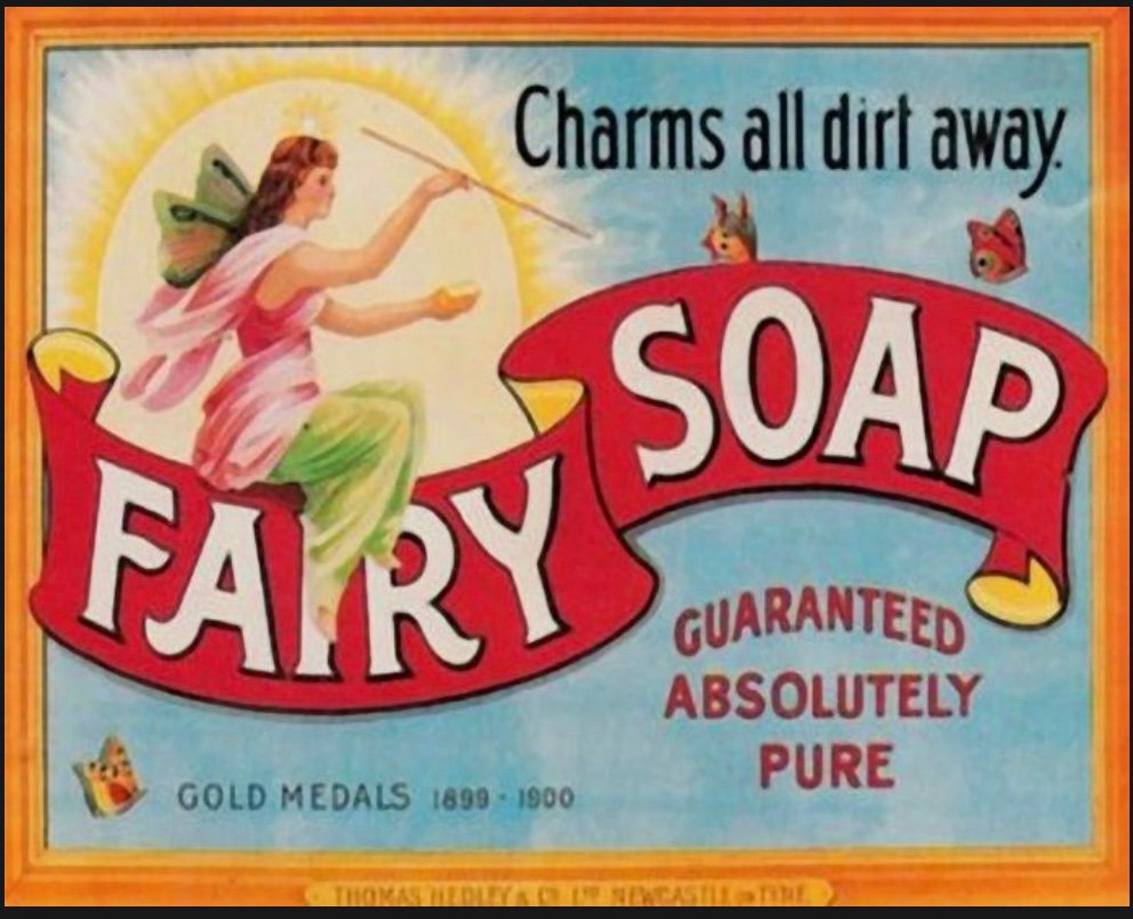 Vintage Fairy Soap Ad Sign, Kitchen Sign, Vintage Sign. Retro Wall Sign ...