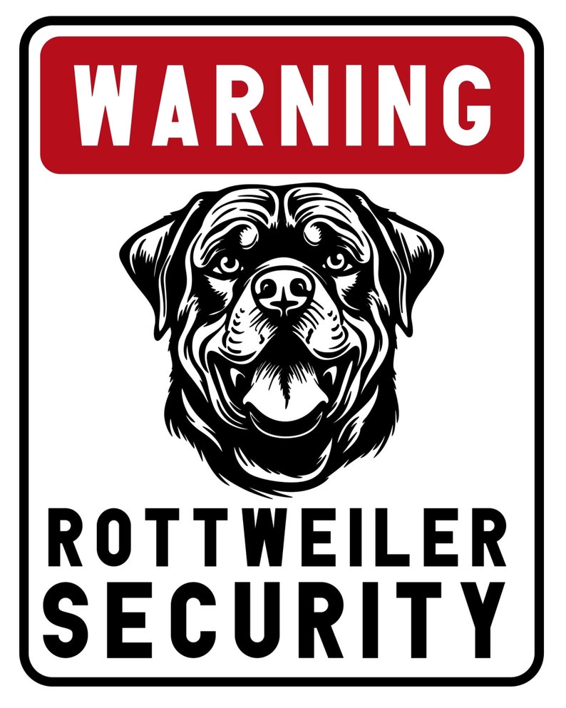 Rottweiler Security Sign, Rottweiler Security Plaque, Rottweiler Sign ...