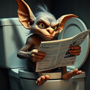 Gremlin on the Toilet Metal Sign, Gremlin Plaque, Gremlin Sign - Etsy