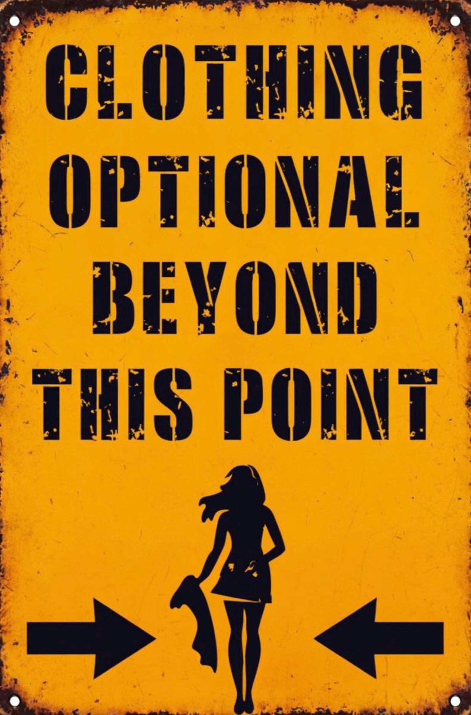 Vintage Clothing Optional Sign, Clothing Optional Plaque, Clothing ...