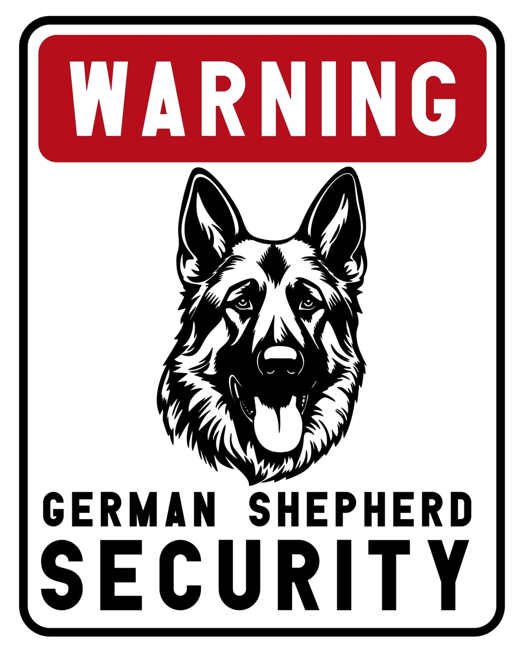 German Shepherd Security Sign, German Shepherd Security Plaque, German ...