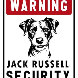 Jack Russell Security Sign, Jack Russell Security Plaque, Jack Russell ...