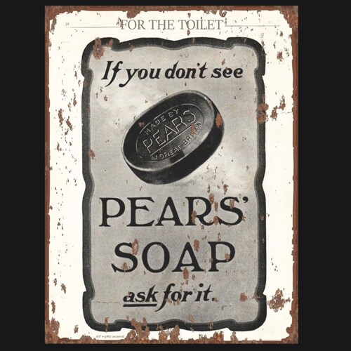 Vintage Pears Soap Ad Sign Kitchen Sign Vintage Sign. Retro - Etsy