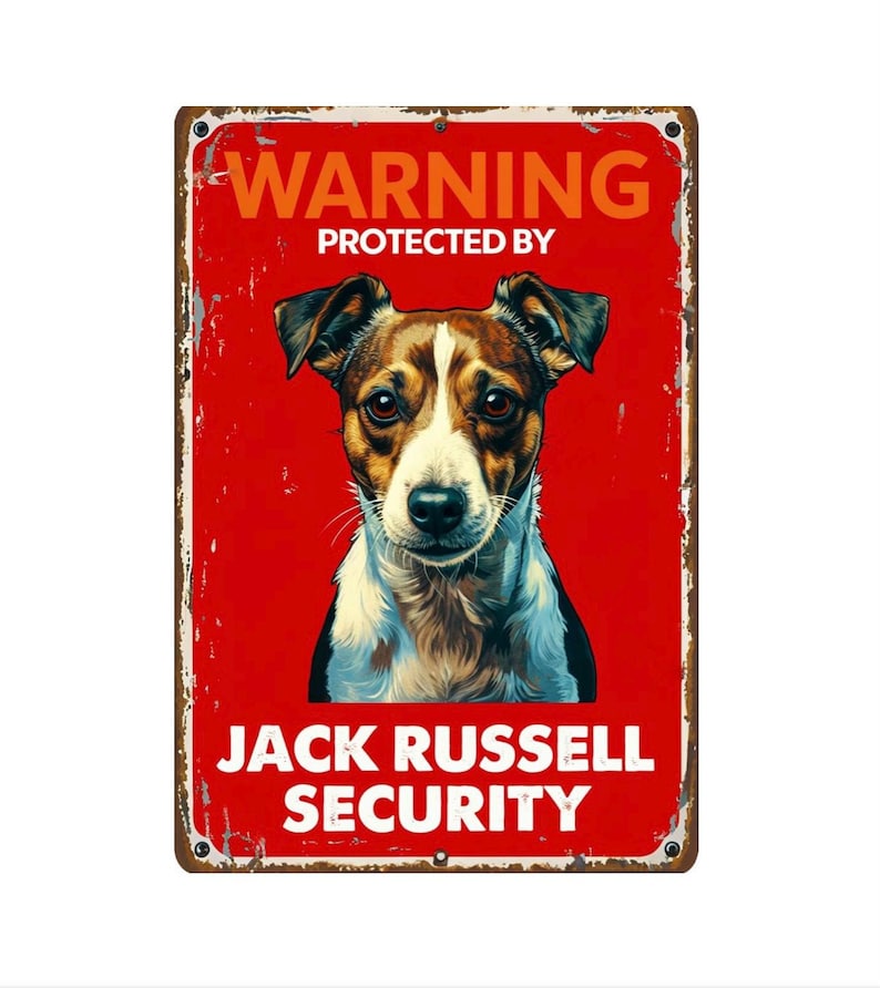 Jack Russell Security Sign, Jack Russell Security Plaque, Jack Russell ...