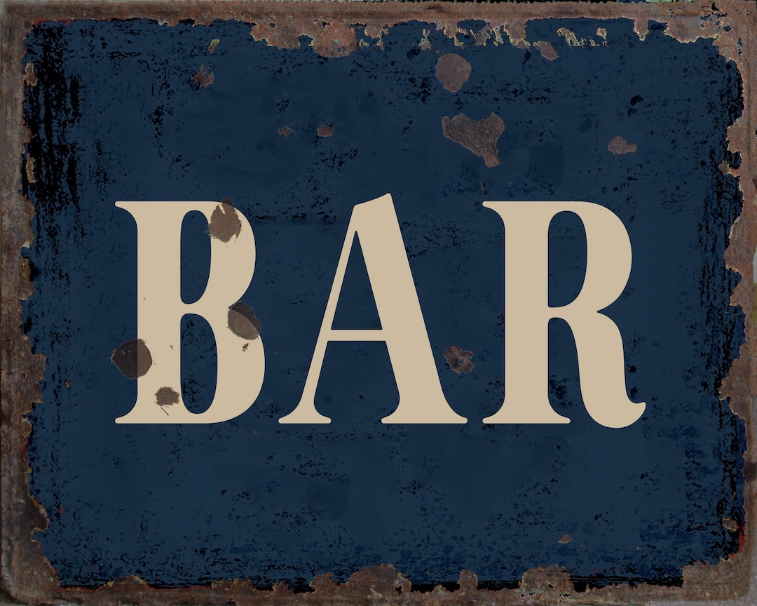 Vintage Bar Metal Sign, Bar Plaque, Bar Retro Wall Sign - Etsy