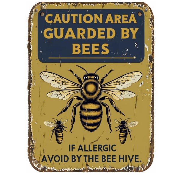 Bee Warning Sign - Etsy