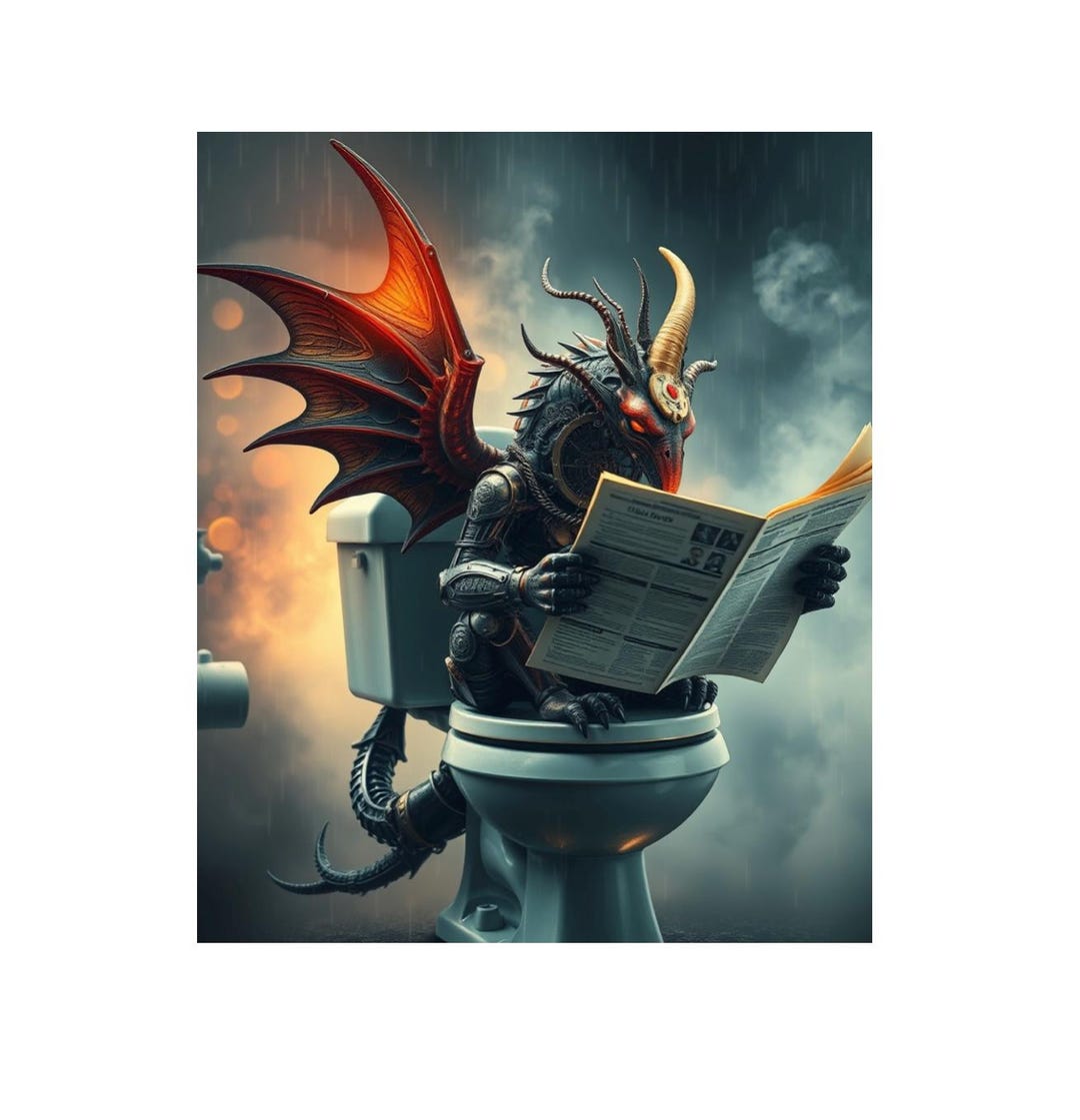 Chimera on the Toilet Metal Sign, Chimera Plaque, Chimera Sign - Etsy